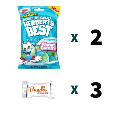 Efrutti Herberts Best Planet Gummies Fruity Liquid Center W/Bundle ...