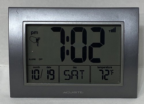 Acurite Clock With Date, Day, Time And Temperature. Pre-owned. Runs On ...