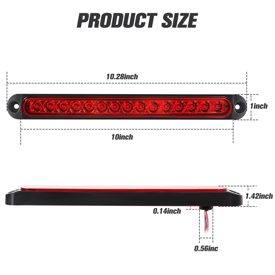 LED Trailer Light Kit Stop Turn Tail Lights Brake Running Light Red ...