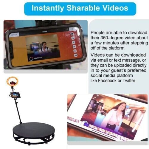 39.4'' Automatic 360 Photo Booth Video Booth Platform Spinner Motorized ...
