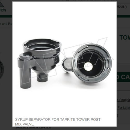 SYRUP SEPARATOR FOR TAPRITE TOWER POST-MIX VALVE # 316-0010 (1) ) One ...