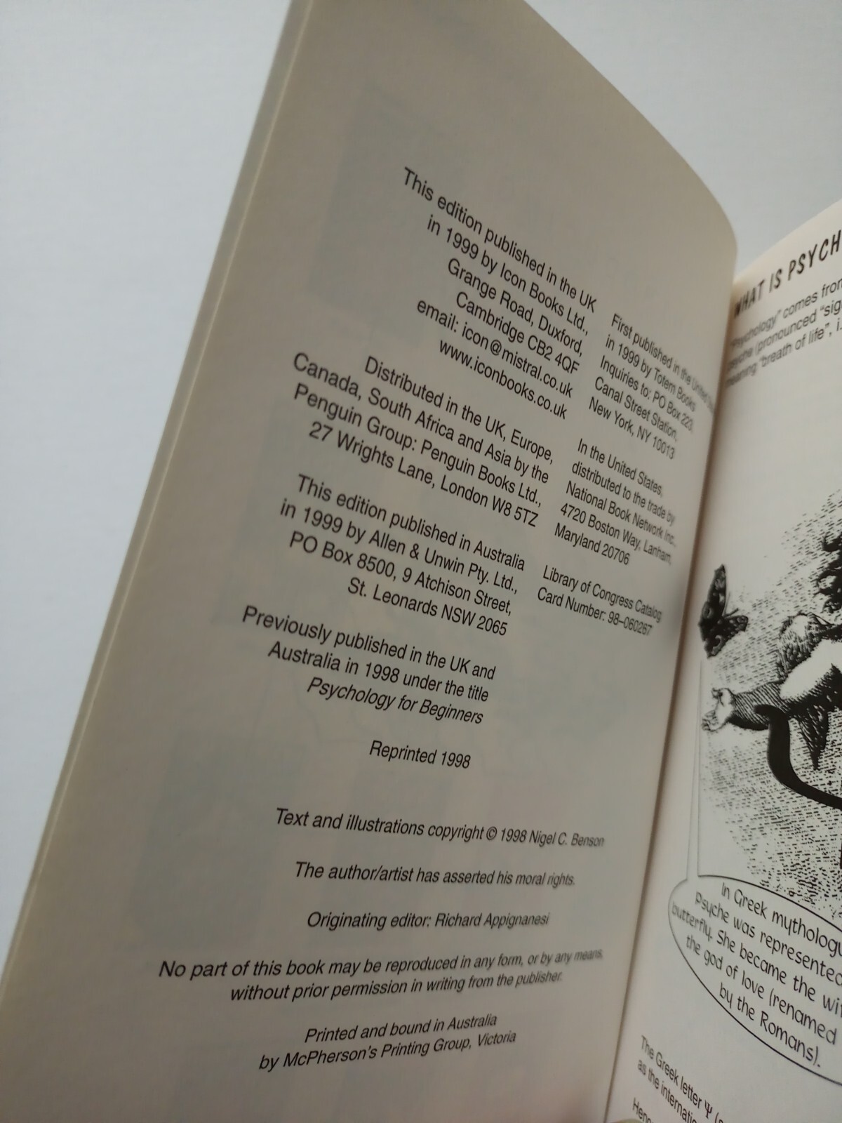 Introducing Psychology Nigel C. Benson, Paperback Totem books 1999 ...