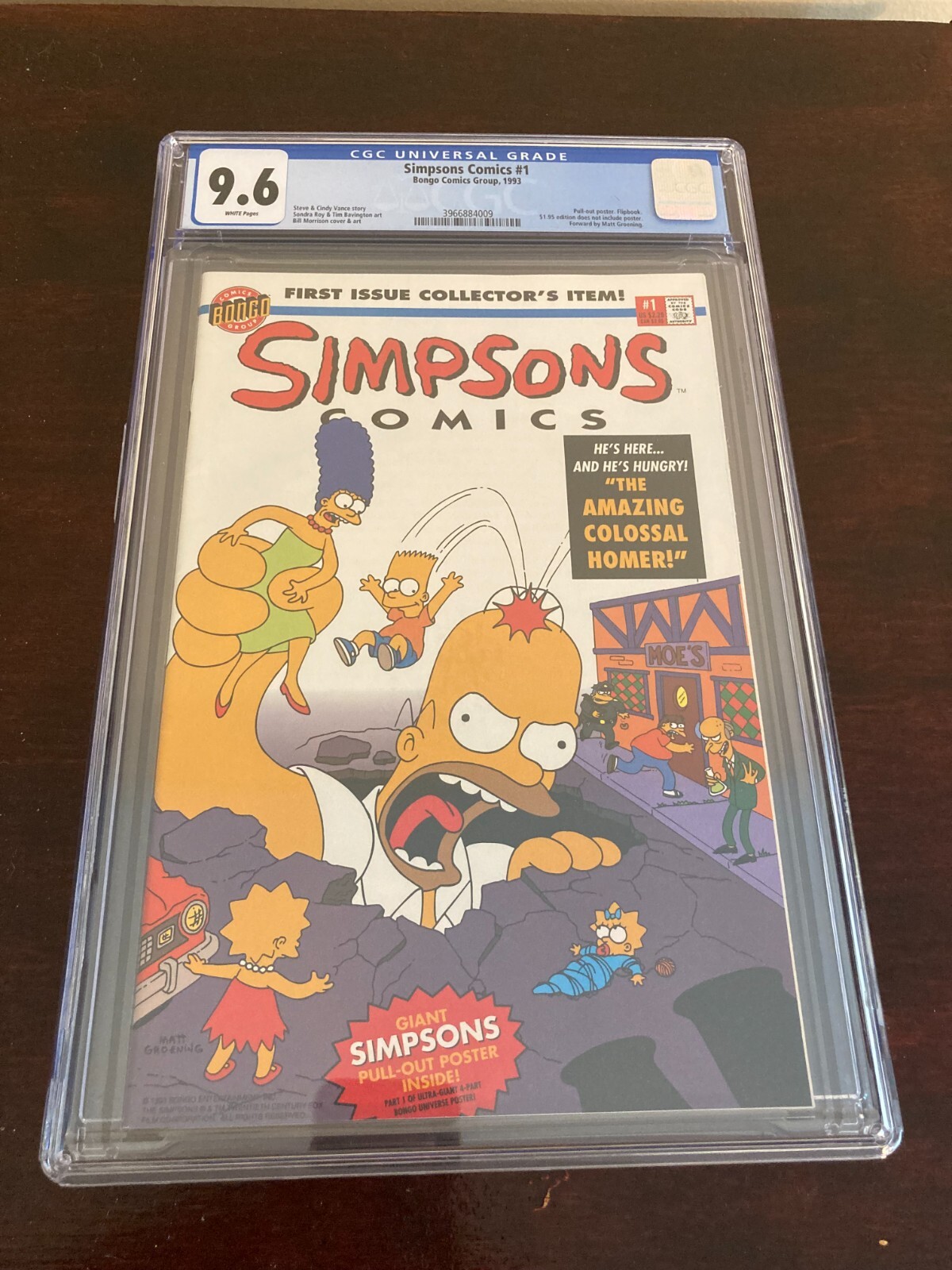 SIMPSONS Comics #1 w/poster NM+ 9.6 CGC Bongo Comics 1993 First Issue ...