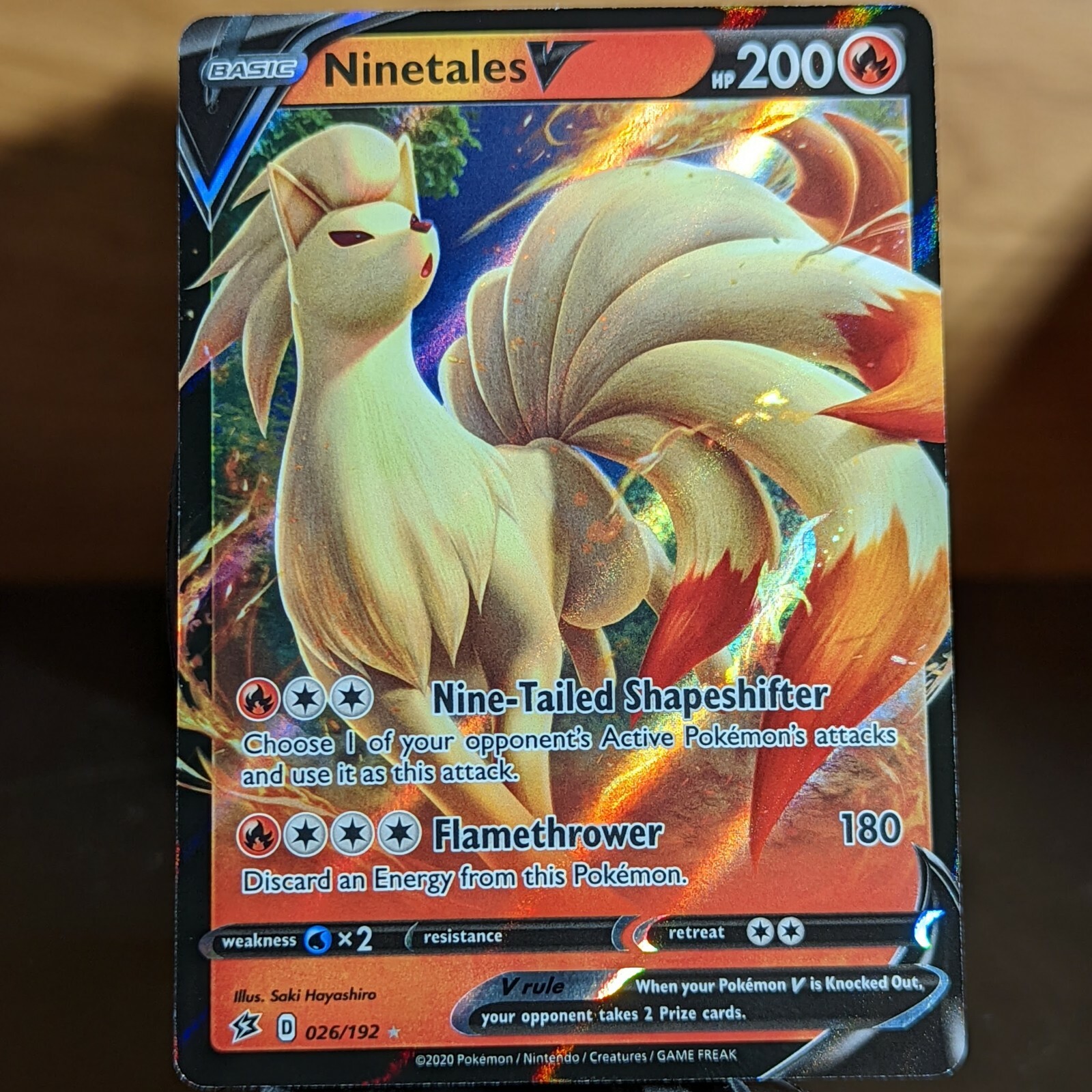 Ninetales V 026/192 NM Ultra Rare Rebel Clash Holo Foil SWSH Pokemon ...