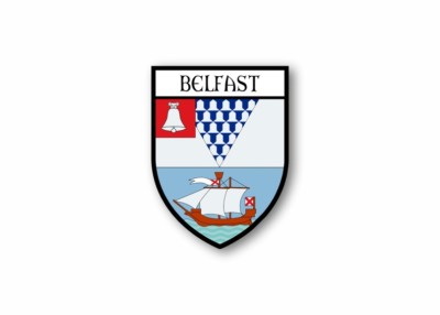 Autocollant sticker voiture moto adhésif souvenir blason vinyl belfast ...