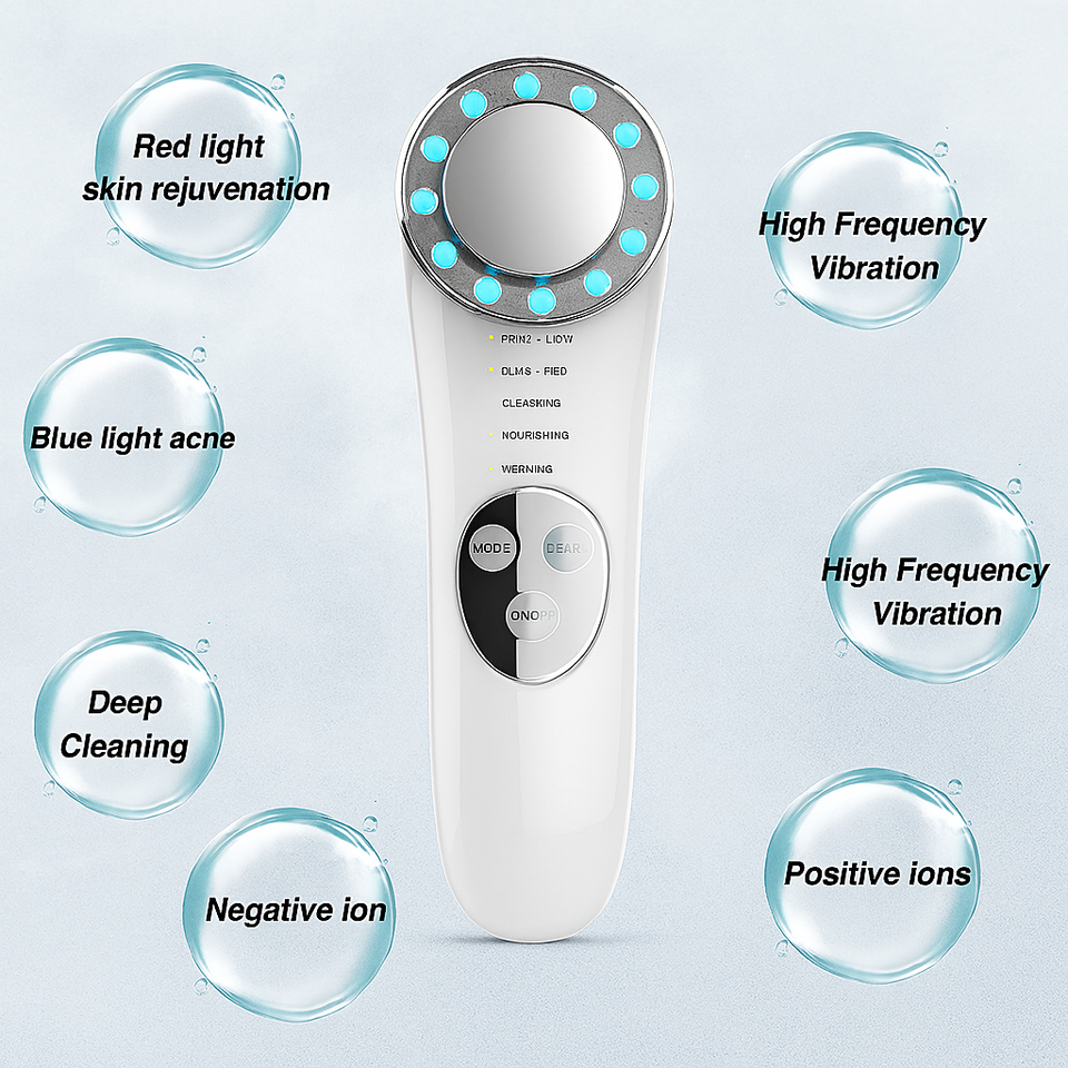 5-in-1 Microcurrent Facial Device Anti-Aging Skin Tightening & Glow ...