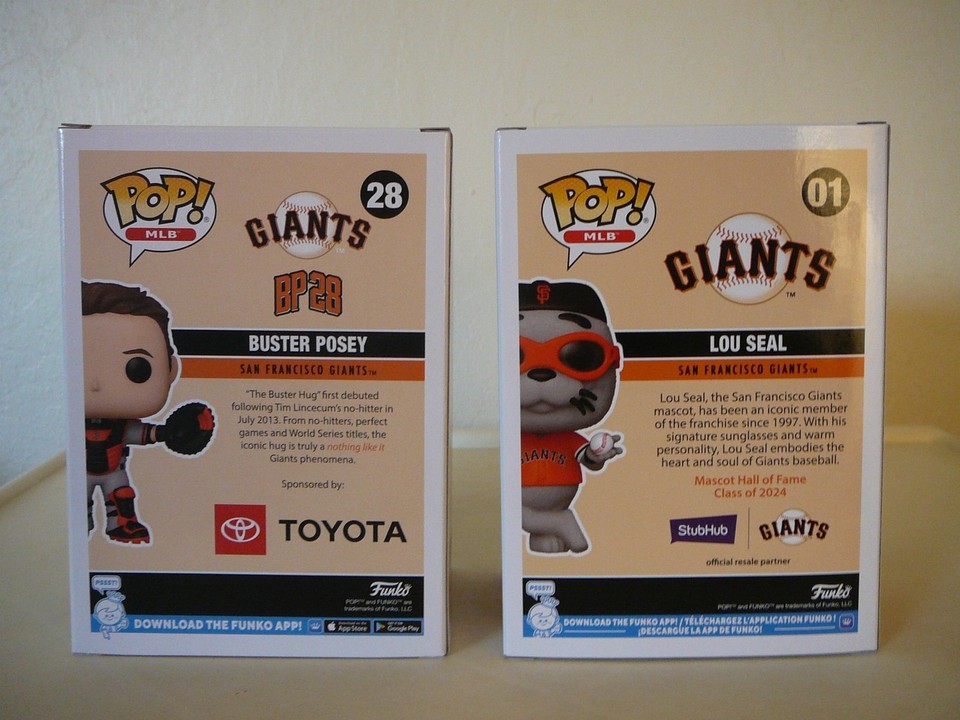 San Francisco SF Giants Ltd Edition Lou Seal & Buster Posey Funko Pop ...
