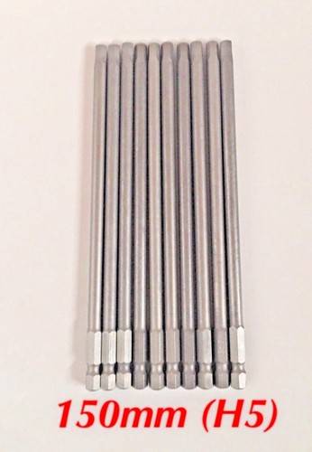 10pc 150mm Magnetic H5 Hex Head Screw Bit Impact Driver Drill Bugle ...