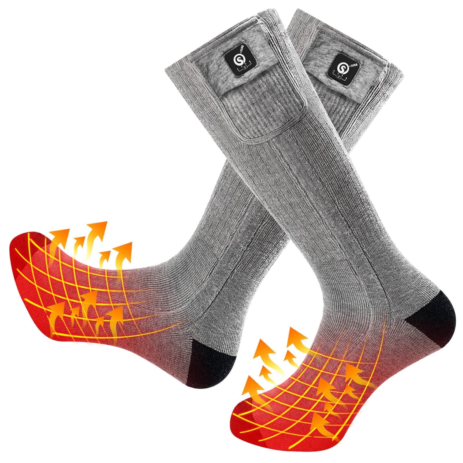 Upgraded Rechargeable Electric Heated Socks,7.4V 2200mAh Battery ...