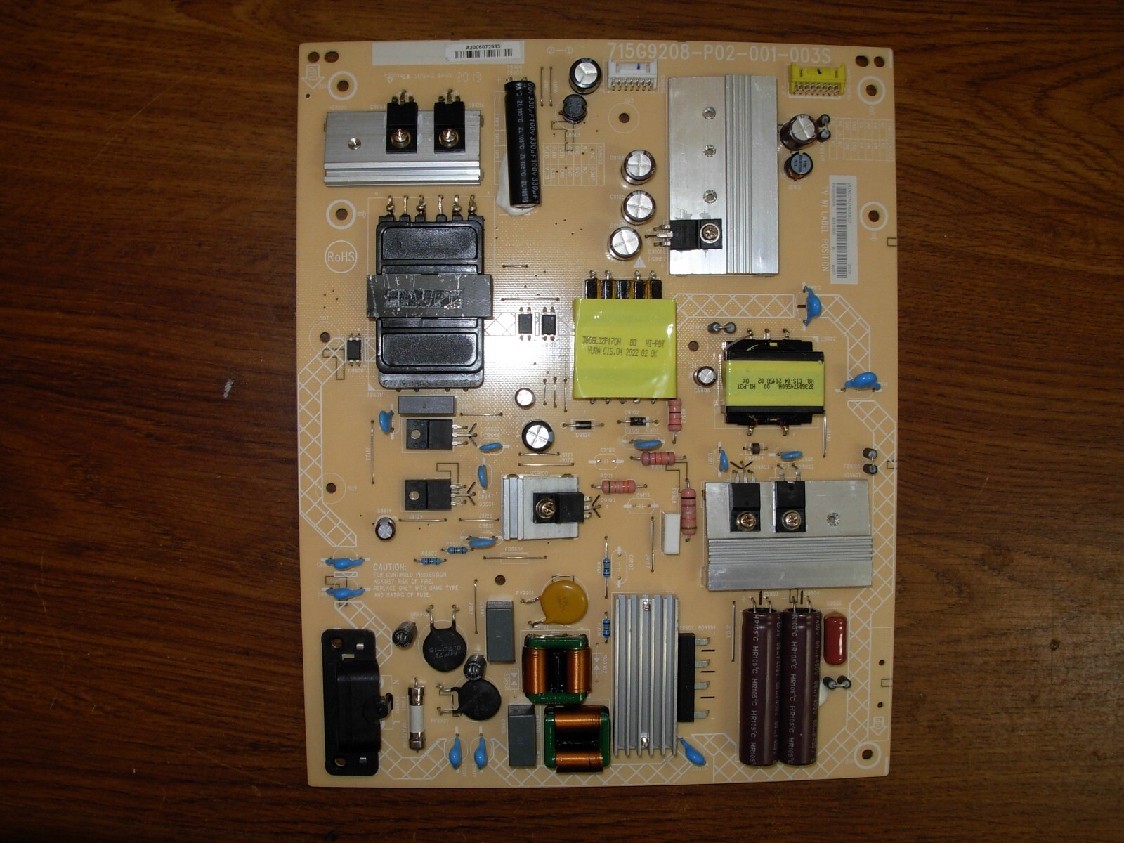 VIZIO TELEVISION M65Q7-H1 , POWER SUPPLY BOARD 715G9208-P02-001-003S | eBay