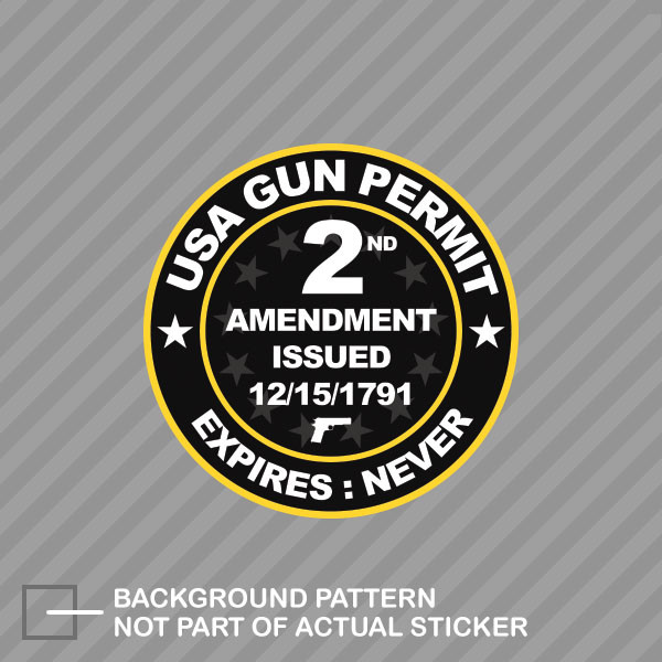 Black USA Gun Permit 2nd Amendment Sticker Decal Vinyl 2a gun rights | eBay
