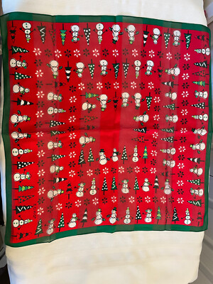 Talbots Square Snowman Christmas Scarf/Head Wrap - New | eBay