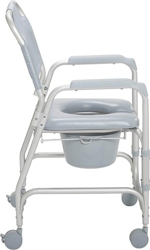 Drive Medical 11114KD-1 Shower Chair / Commode Chair with Casters,Grey ...