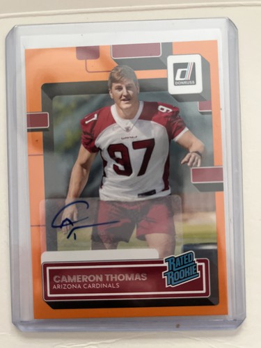 2022 Panini Donruss Cameron Thomas Orange Rated Rookie Auto #389 ...