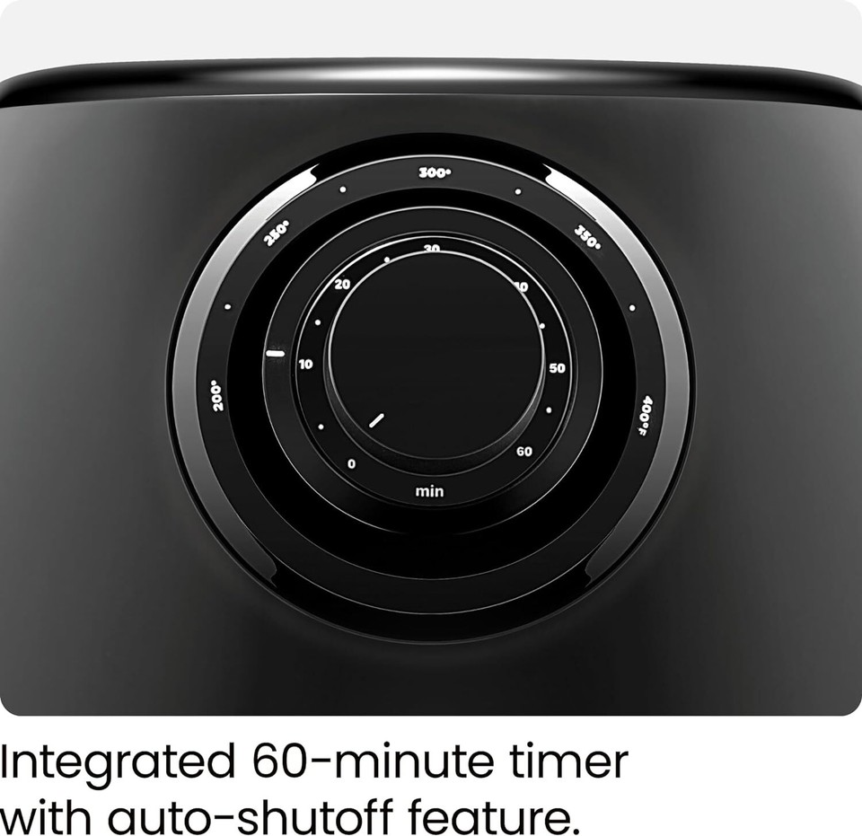 Small Air Fryer 3.6Qt Nonstick Dual Temp Timer Dishwasher Safe Black | eBay
