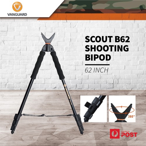 Vanguard Gun Shooting Sticks Bipod Rest For Rifle Hunting Range 62 Inch ...