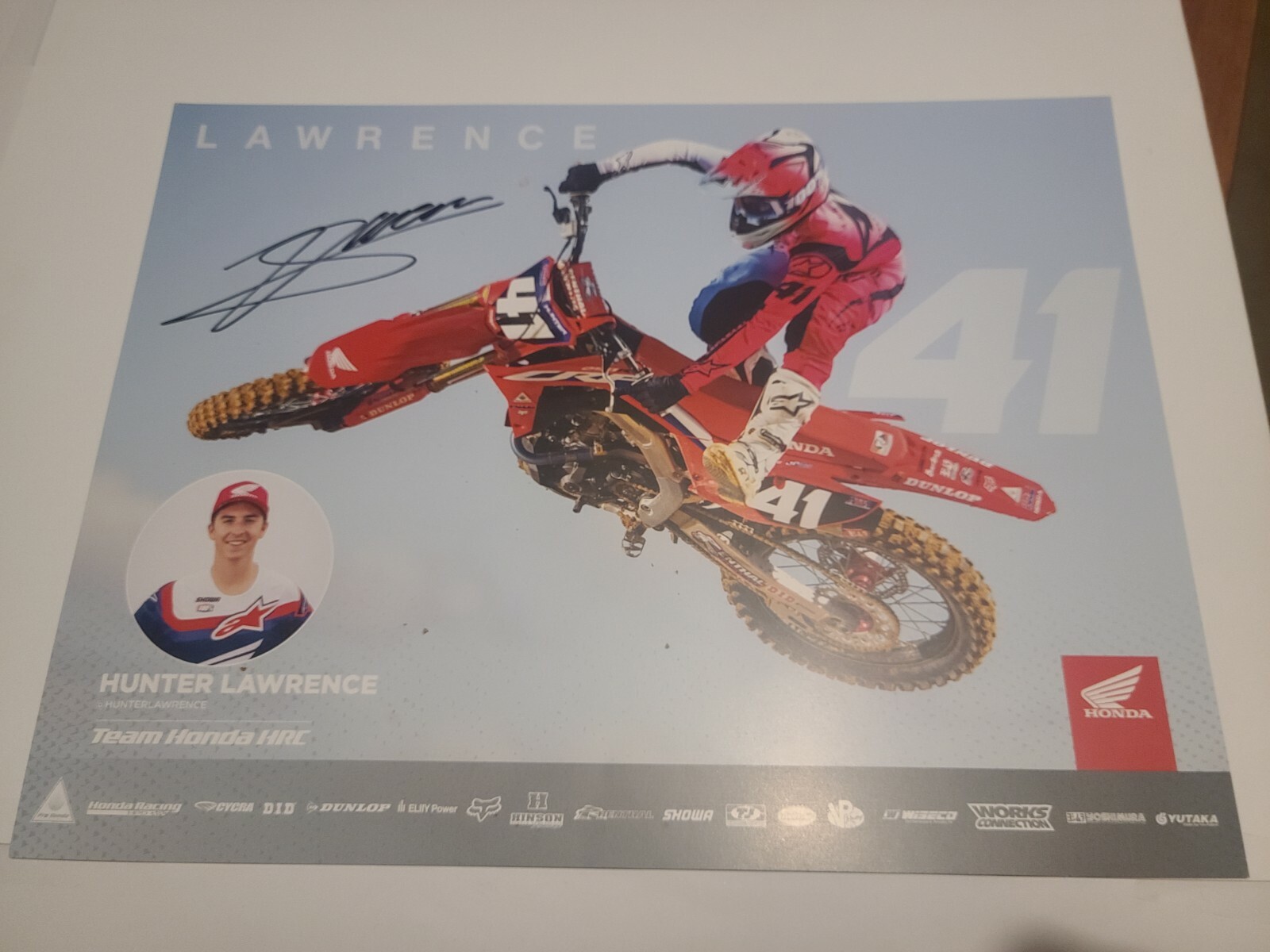 hunter lawrence 2021 signed motocross poster 8.5x11 honda Australia ...