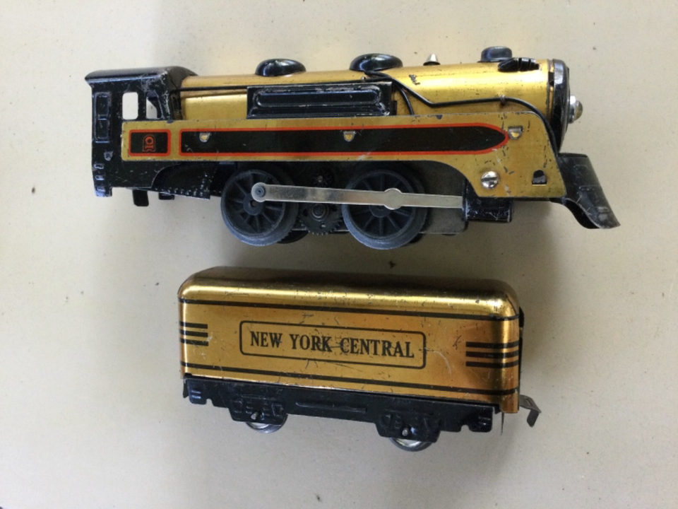 A Marx gold tone 396 engine and matching NYC tender, tested runs well ...