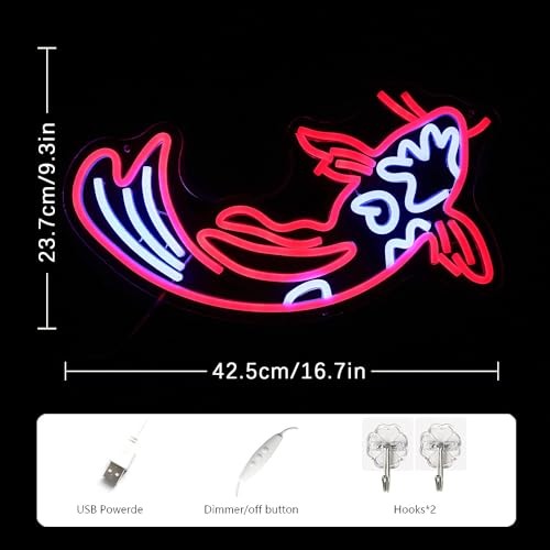 Koi Fish Neon Sign Koi Carp Neon Lights Japanese Fish Led Neon Red red ...