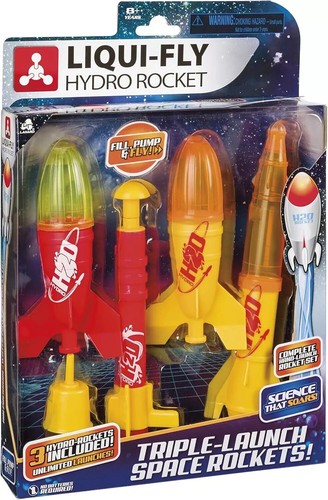 Triple-Launch Deluxe Water Rocket Set, Endless Launches, Liqui-Fly ...