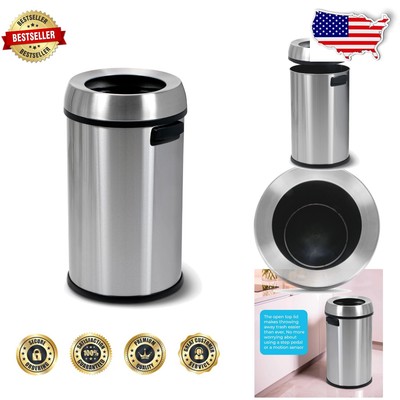 Sleek 65-Liter Stainless Steel Trash Bin with Wide Mouth for Easy Waste ...