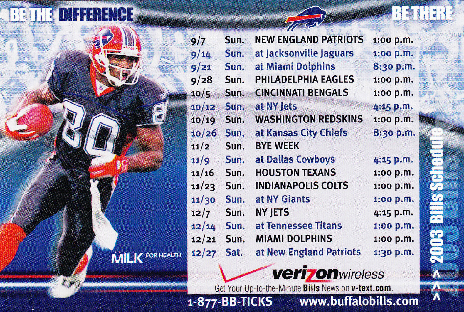 2003 BUFFALO BILLS FOOTBALL MAGNET MAGNETIC SCHEDULE | eBay