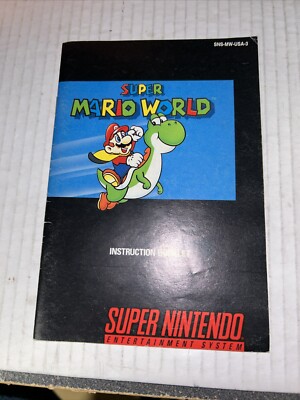Super Nintendo SNES Manual Instruction Booklet ONLY Super Mario World ...
