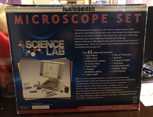 Einstein Microscope Set for Kids 62pc Science Lab Excalibur Electronics ...