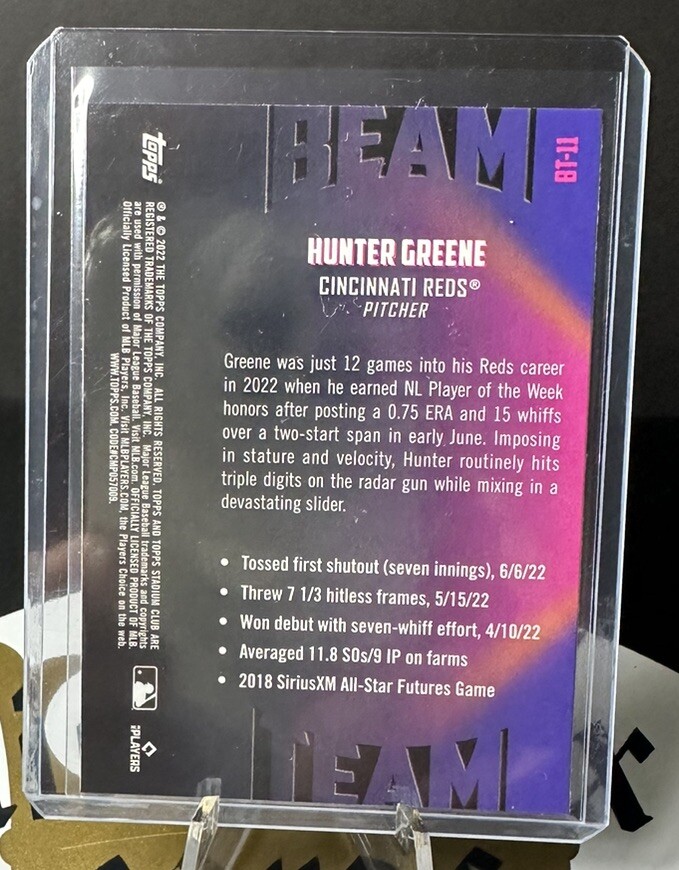 2022 Topps Stadium Club Chrome Hunter Greene Beam Team RC!! Cincinnati ...