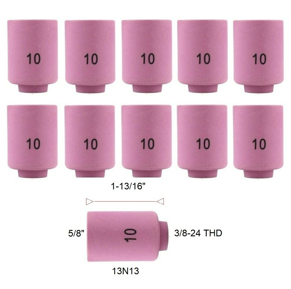 TIG Ceramic Cup 13N13 #10 Welding ALUMINA Nozzle 5/8" Fits TIG 9, 20 ...