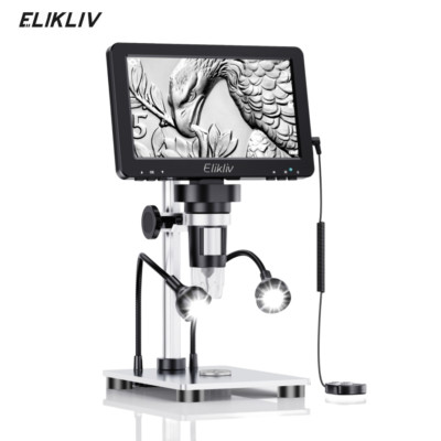 Elikliv 7" IPS Digital Microscope 1200X 12MP Insect Stamp Coin ...