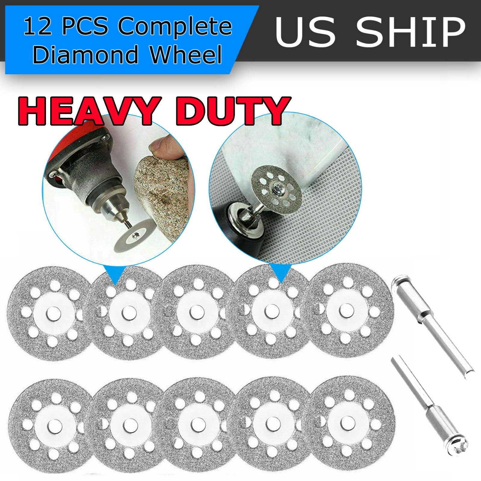 12x Diamond Cutting Wheels For Dremel Rotary Tool die grinder metal Cut ...
