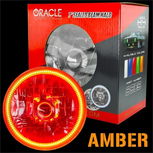ORACLE 7” Sealed Beam Headlight with ORACLE Pre-Installed Amber SMD ...