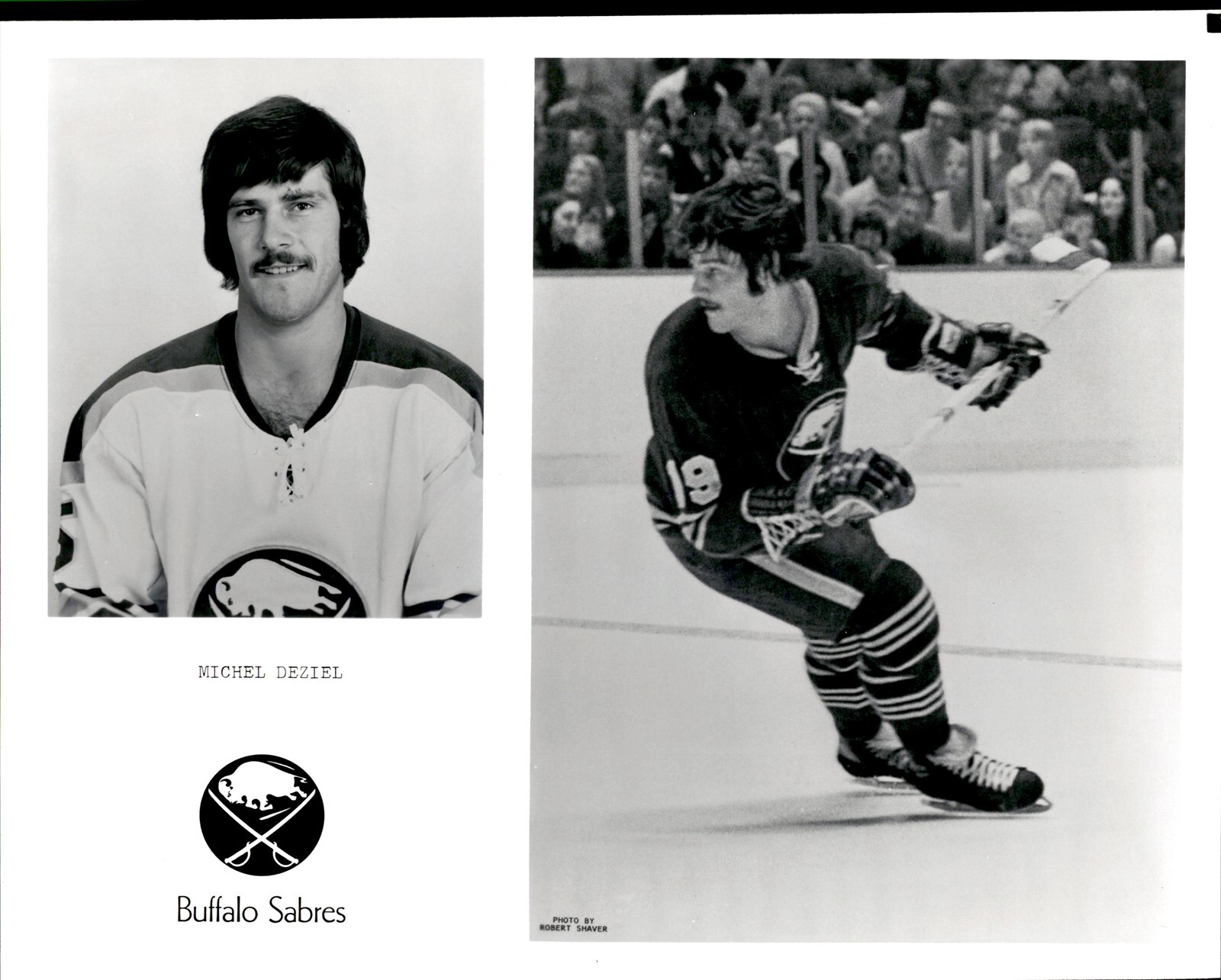 PF10 Original Robert Shaver Photo MICHEL DEZIEL 1974-75 BUFFALO SABRES ...