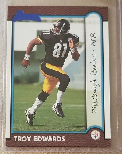 1999 Bowman #169 Rookie Pittsburgh Steelers Troy Edwards Football Card ...