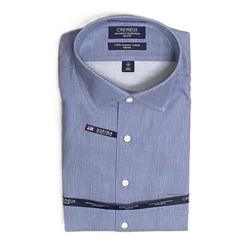 Daniel Cremieux Dress Shirt Men's 17-35 Slim Fit Supima Cotton Blue NEW ...