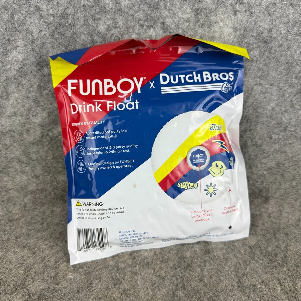 FUNBOY x Dutch Bros Drink Float Pool Inflatable Cup Holder New With ...