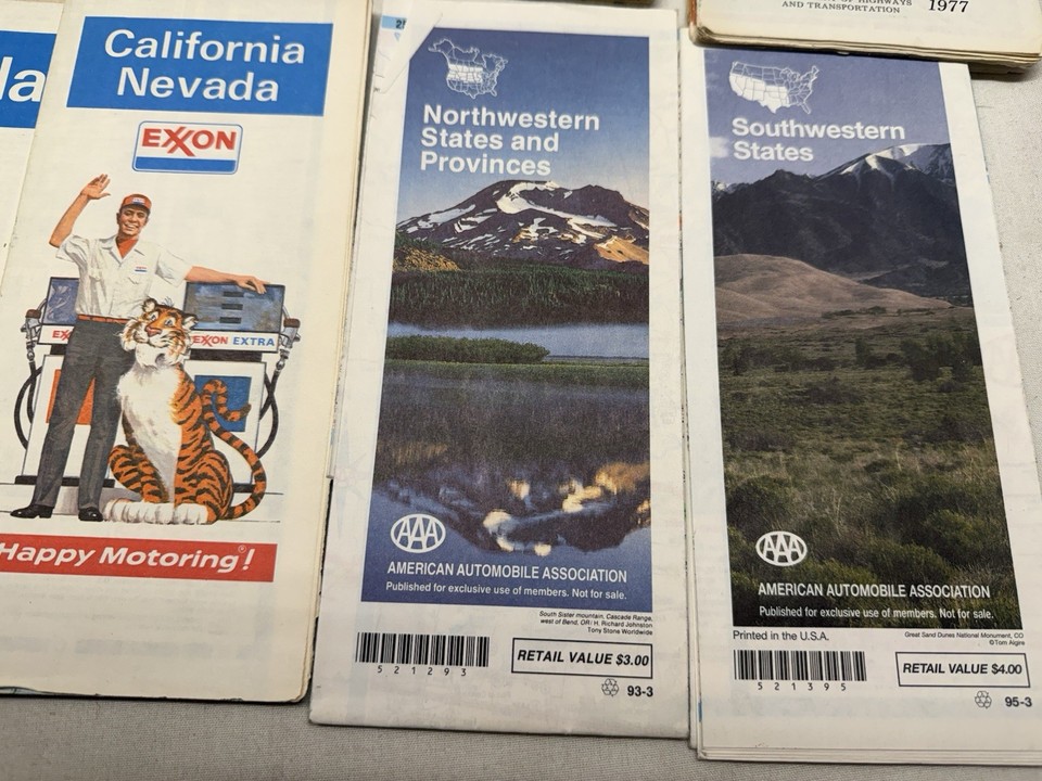 Vintage Folding Travel USA States Road Maps - Assorted Cities & States ...