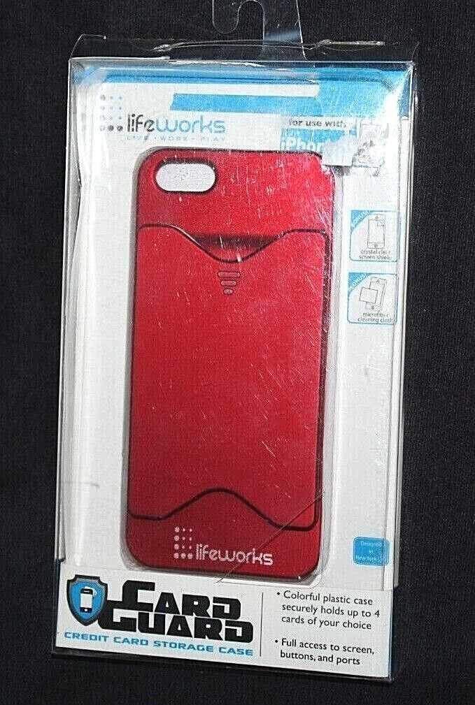 Lifeworks Card Guard Credit Card Storage Red iPhone 5 Phone Case | eBay