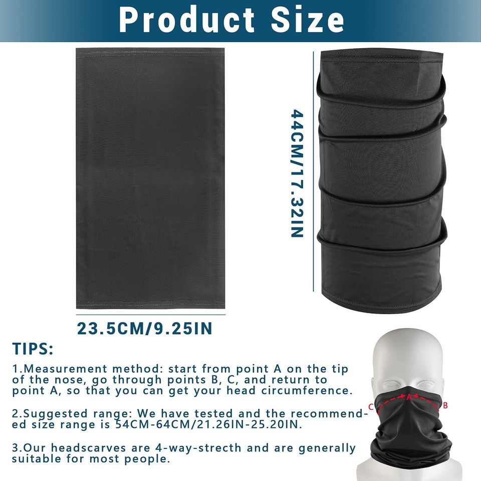 8Pcs Neck Gaiter Balaclava Gator Face Mask UV Protection Breathable ...