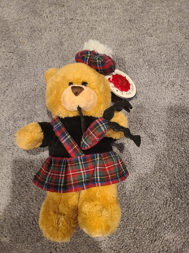 Keel Toys Plush Animal Scottish Piper Bear Sitting Kilt Bagpipes New W ...