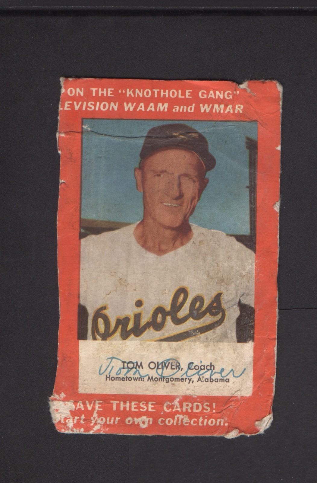 1954 Esskay Meats Weiners Tom Oliver Baltimore Orioles Hot Dogs Wieners ...