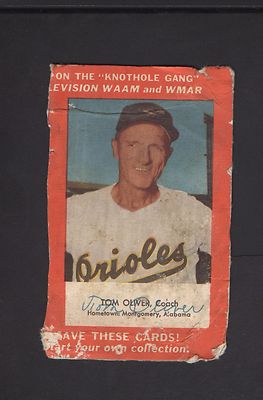 1954 Esskay Meats Weiners Tom Oliver Baltimore Orioles Hot Dogs Wieners ...