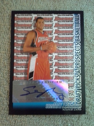 2005-06 Bowman Sean May Rookie RC Autograph Charlotte Bobcats UNC | eBay