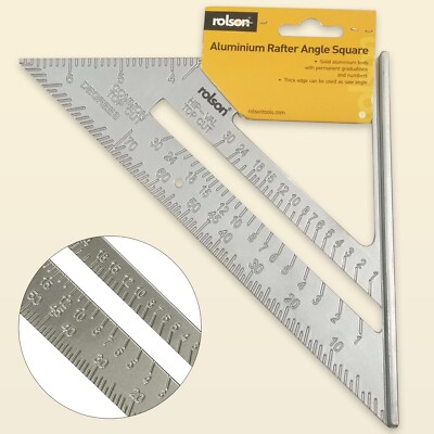 Rolson 7" Roofing Square Aluminium Rafter Angle Measuring Triangle ...