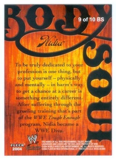 NIDIA "BODY & SOUL CARD 9BS" FLEER WWE DIVAS 2005 | eBay