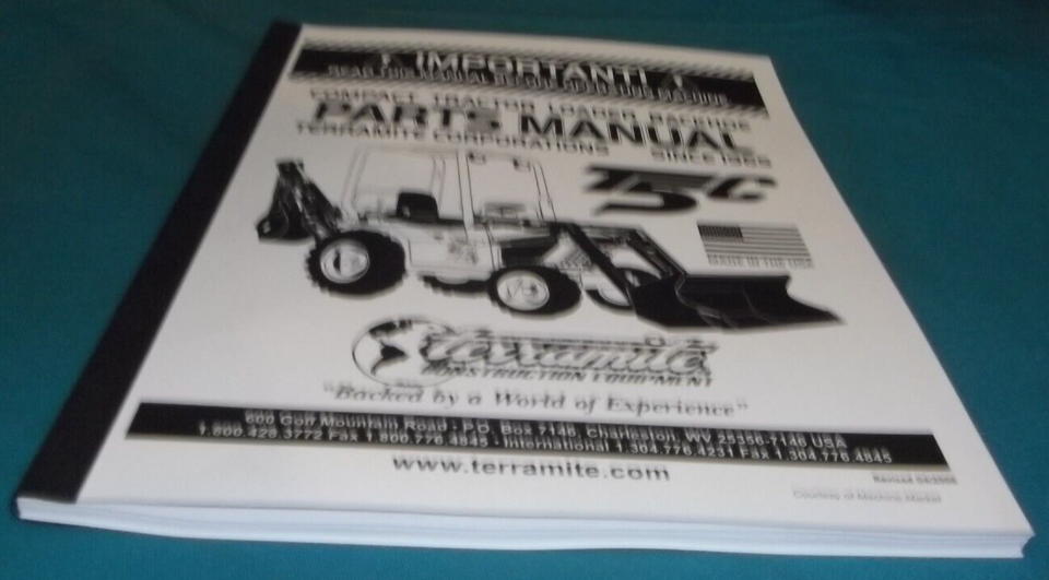 TERRAMITE T5C COMPACT TRACTOR LOADER BACKHOE PARTS MANUAL BOOK CATALOG ...