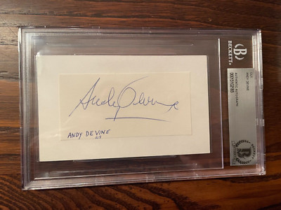 1967 ANDY DEVINE ACTOR ANDY GRIFFITH SIGNED CUT ON INDEX CARD BECKETT ...