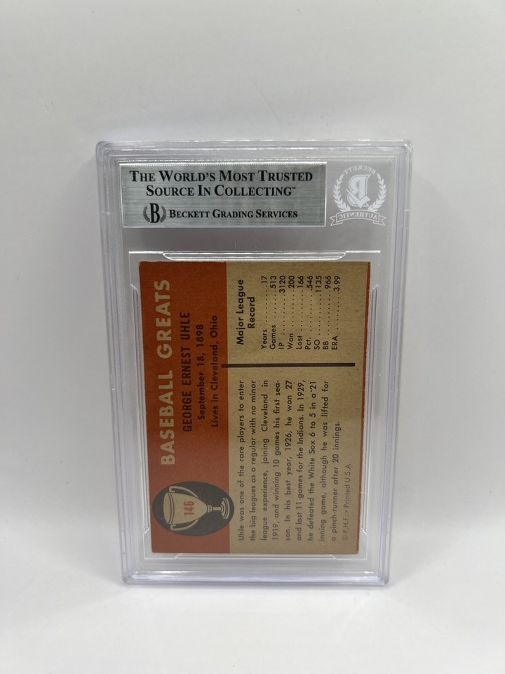 George Uhle Signed 1961 Fleer #146 Baseball Greats Card Beckett Auto | eBay