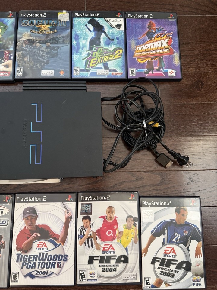 Sony PlayStation 2 PS2 Fat Console Controller Bundle 14 Games Network ...